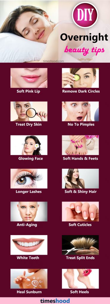20 DIY Overnight beauty tips to wake up gorgeous every morning - TIMESHOOD